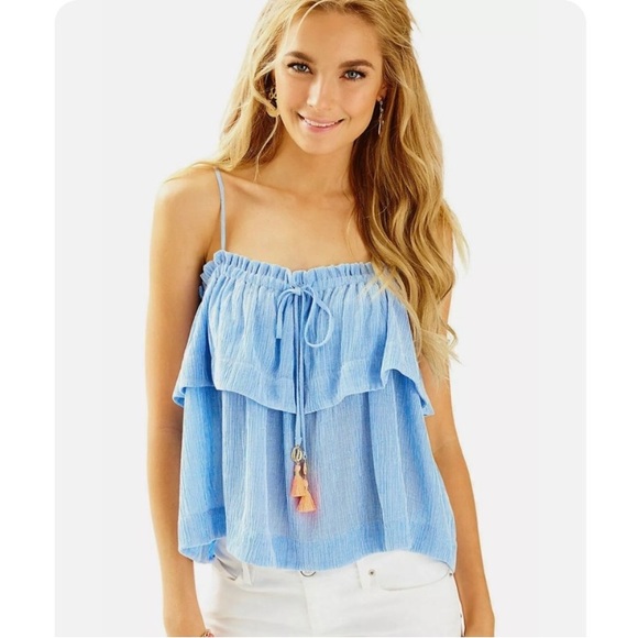 Lilly Pulitzer | Tops | Lilly Pulitzer Lapis Blue Summer Top | Poshmark
